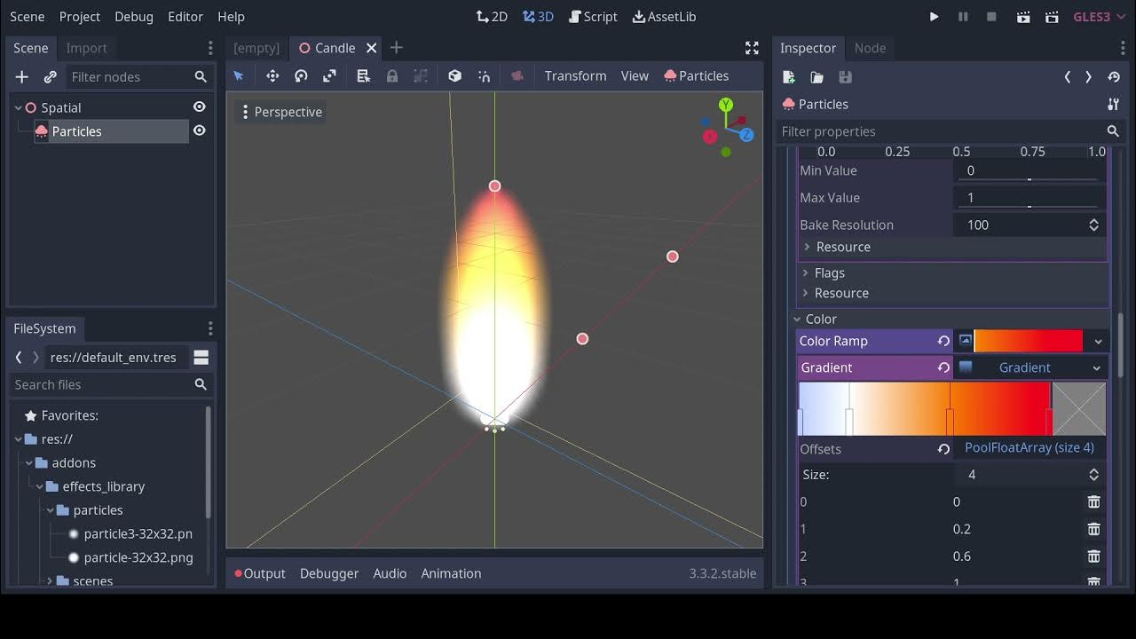 Experimenting with Particles in Godot Engine 3.3.2 - Candle Flame ...