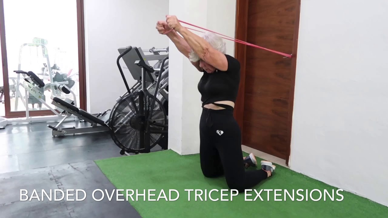 Banded Overhead Tricep Extensions - YouTube