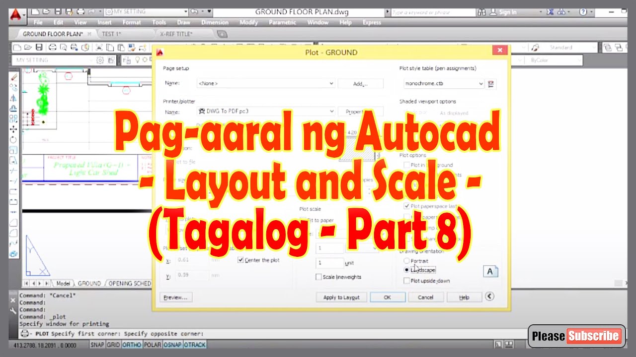 Pag-aaral ng AUTOCAD_Layout and Scale_TAGALOG_PART 8 - YouTube