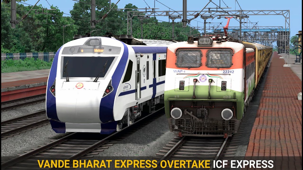 Vande Bharat Express Overtake the ICF Expresss | Train Simulator ...