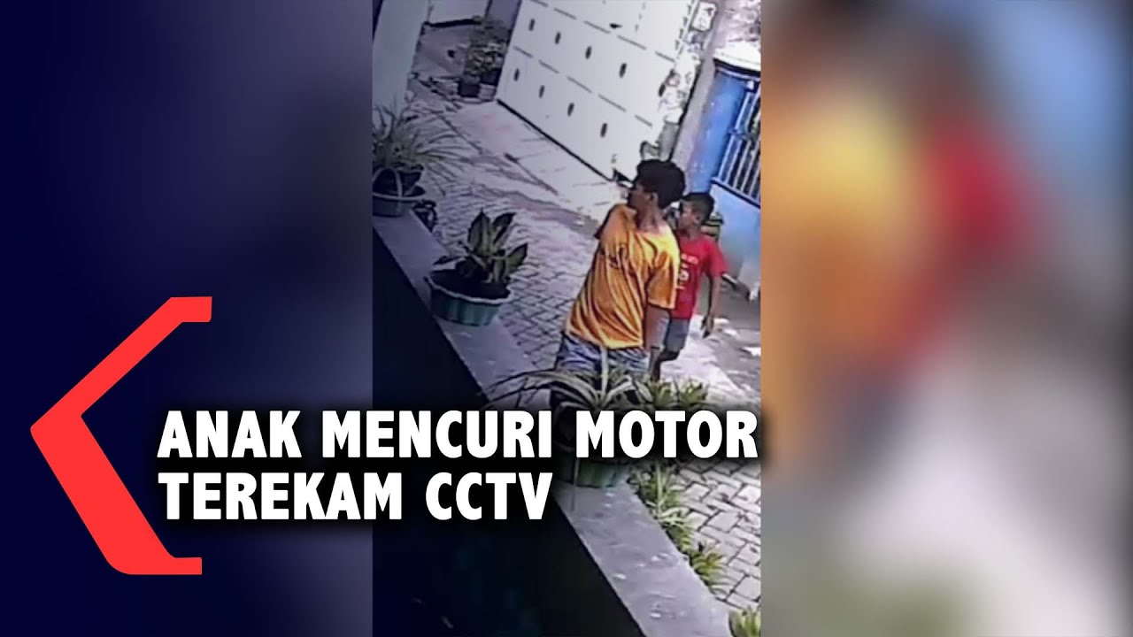 Seorang Remaja dan Anak Mencuri Motor Terekam CCTV, Aksi Pencurian ...