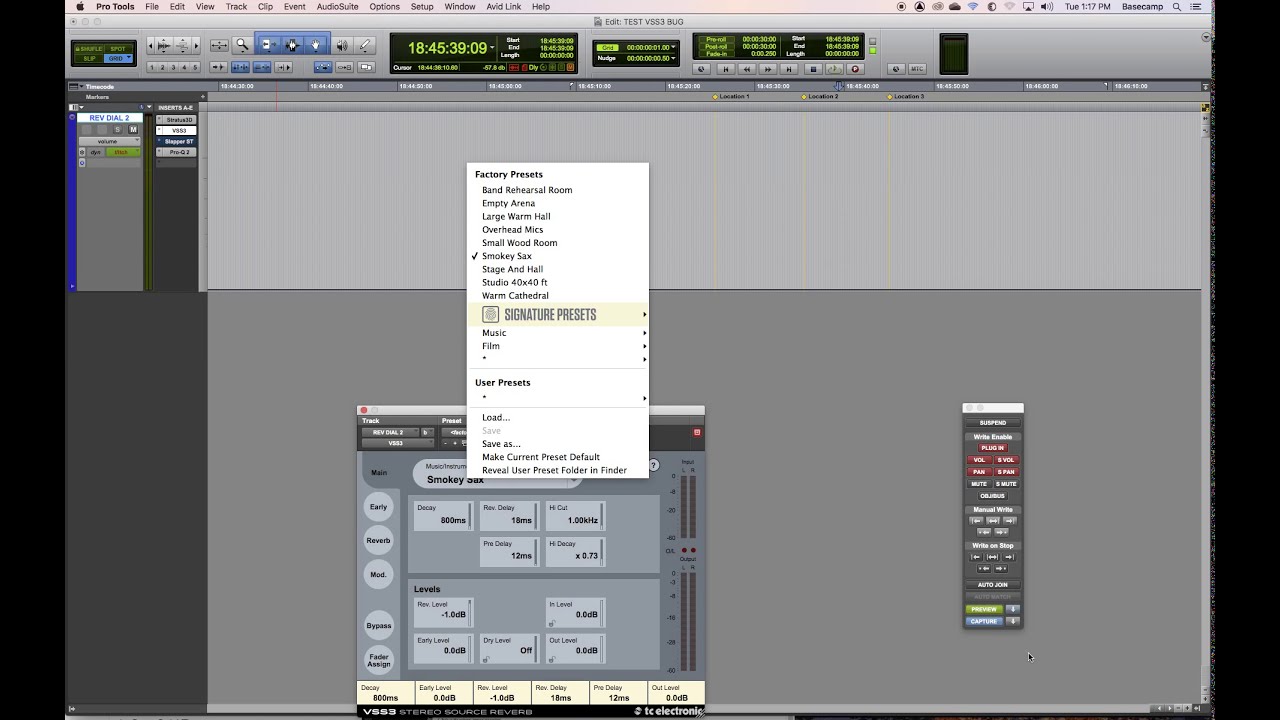 TC Electronic VSS3 Pro Tools Presets Automation Bug - YouTube