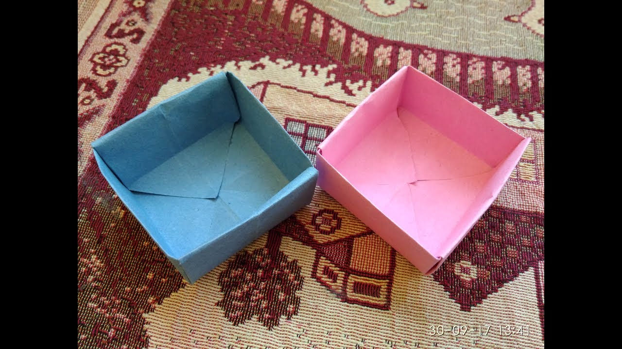 How to make Origami Box at home || DIY Origami dustbin || Easy to make ...