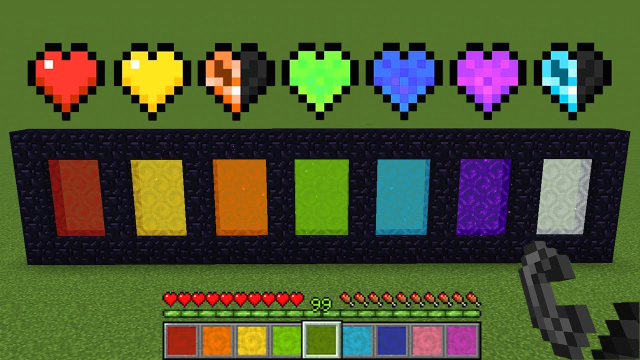 Minecraft: nether portals with different hearts - YouTube