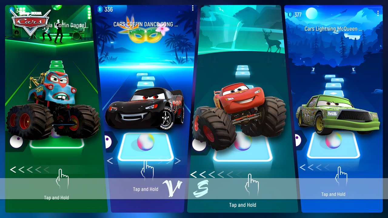 Monster tow mater 📛 Lightning McQueen 📛 Monster McQueen car 📛 Chick ...