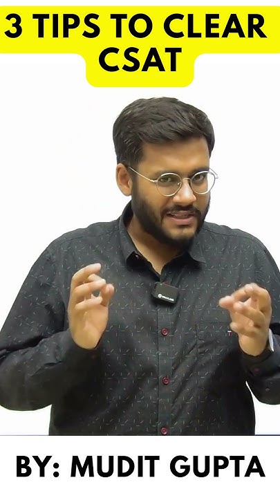 3 Tips to Clear UPSC CSAT by Mudit Gupta #upsc #csat #strategy #motivation - YouTube