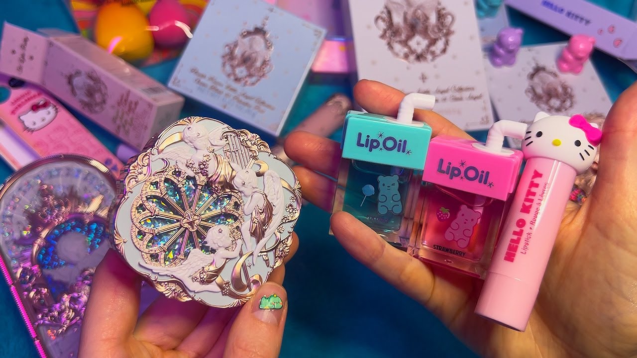 ASMR Makeup Haul (Whispered, Swatching) - YouTube