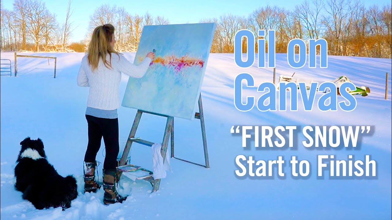 Abstract Art | First Snow | Oil on Canvas Process from Start to Finish ...