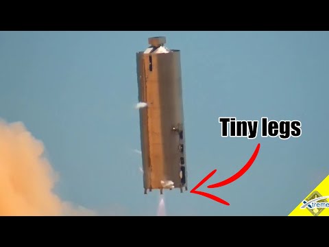 Zoom In Angle Starship SN6 150M Hop and landing legs