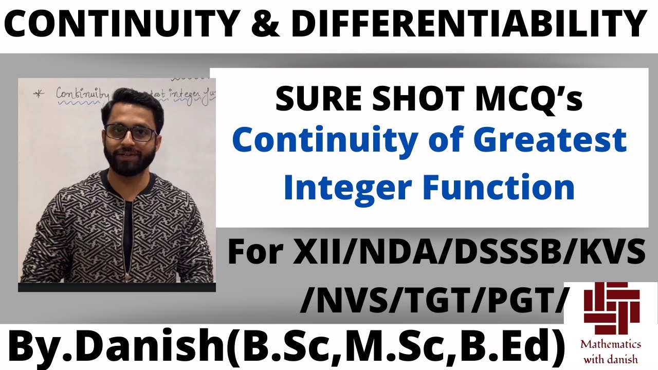Continuity & Differentiability || Greatest Integer Function || Short ...
