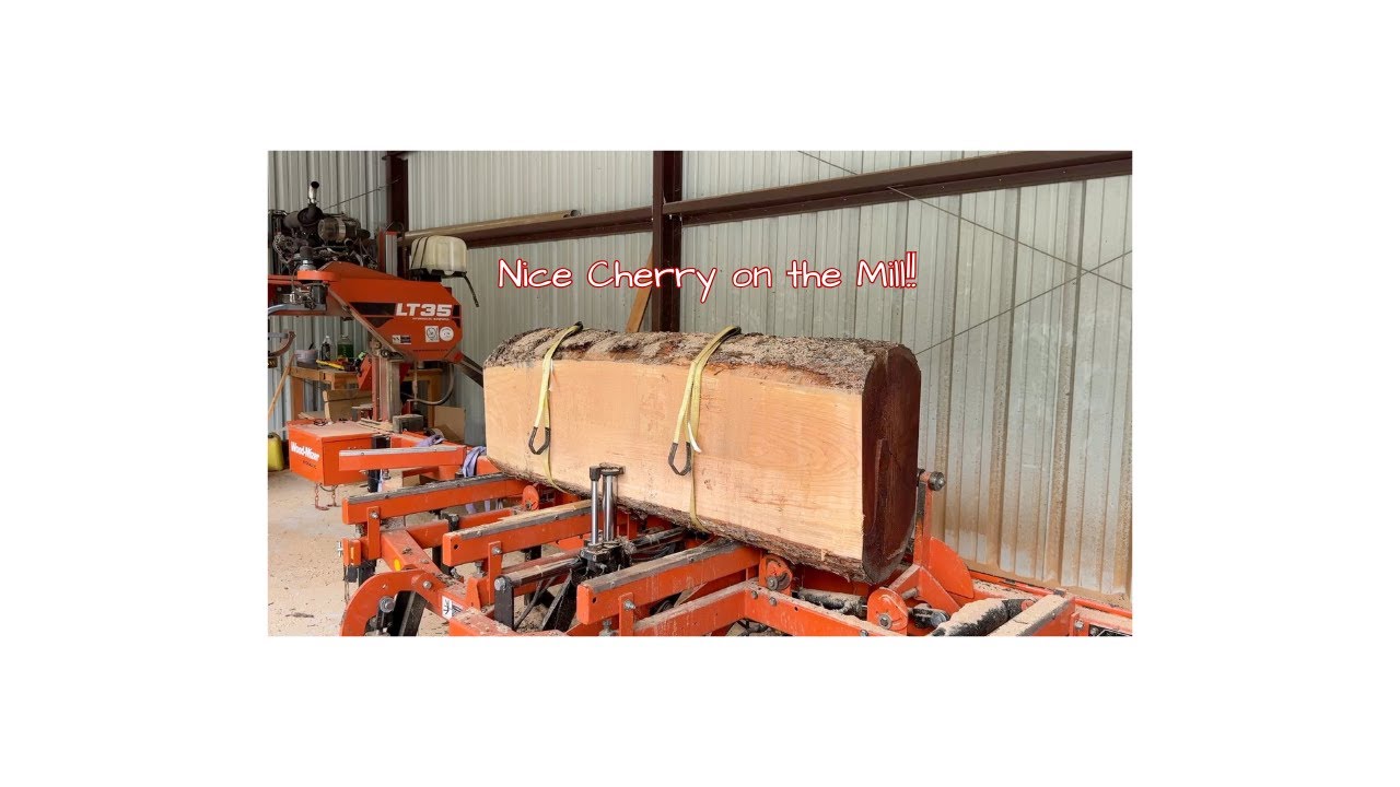 Nice Cherry on the Woodmizer LT35HD - YouTube