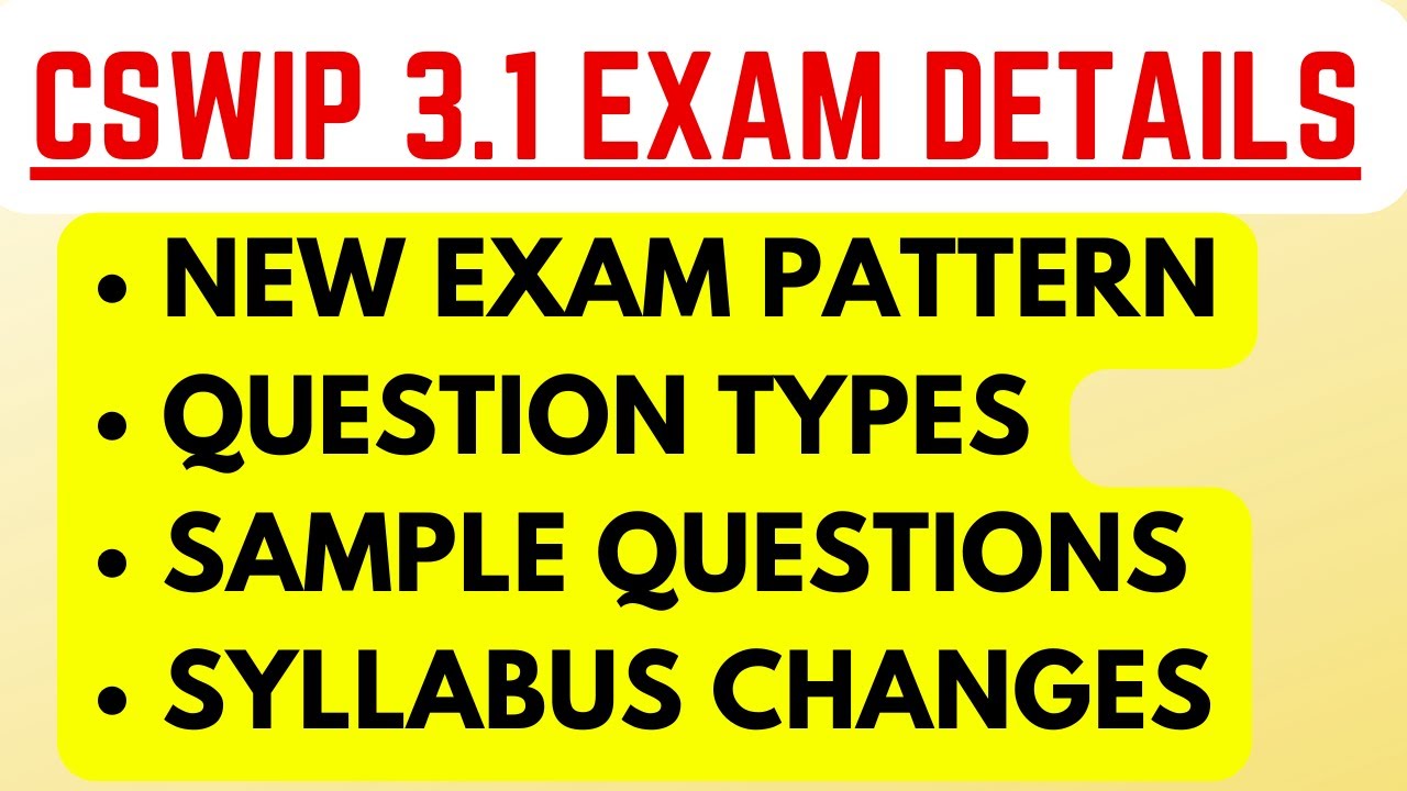 [English] CSWIP 3.1 New exam pattern, question types and sample ...