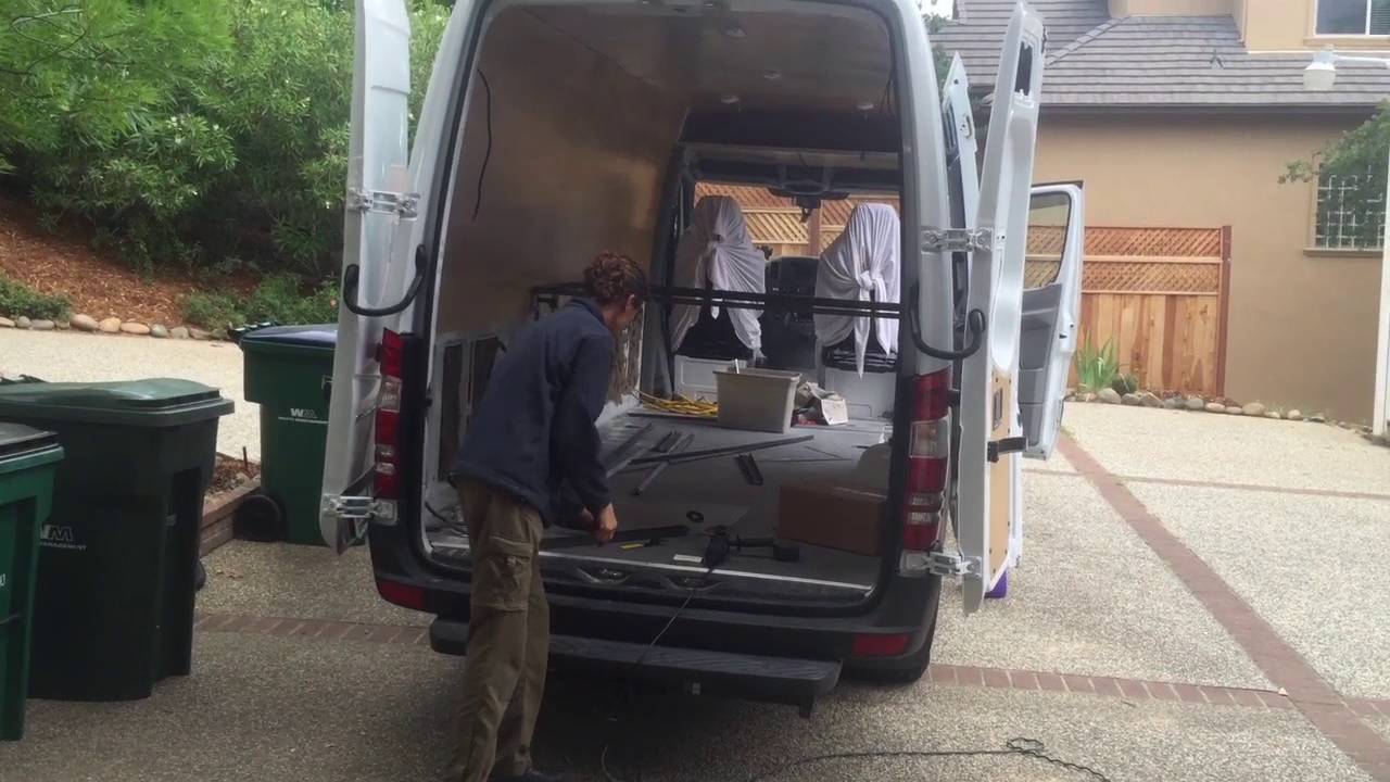 Part 9 Sprinter Van Conversion - Building the Deck - YouTube