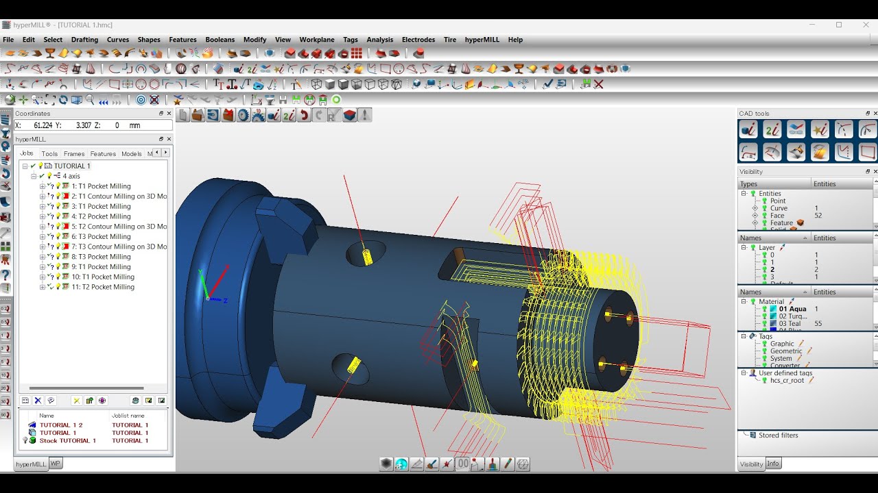 Hypermill tutorial:4 axis milling in Hypermill - YouTube
