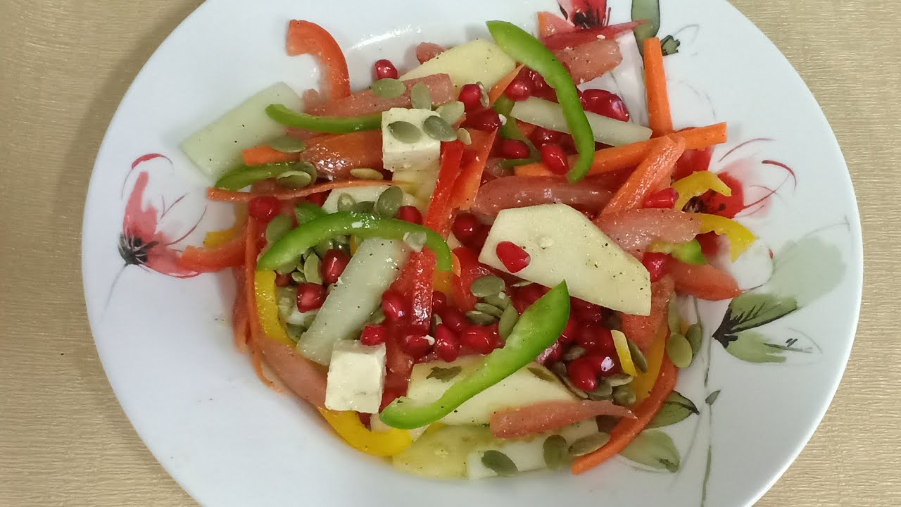 Healthy vegetable salad recipe | Easy to make | No onion garlic recipe ...