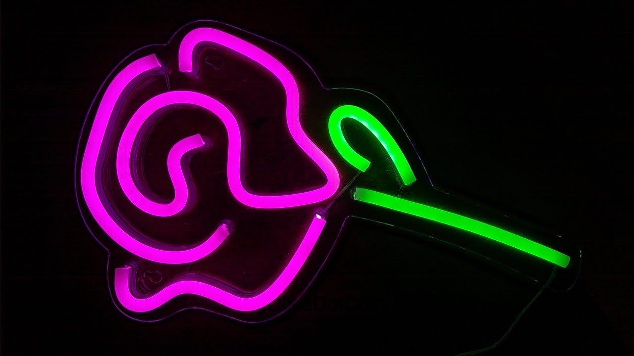 LED-neon rose with different construction - YouTube