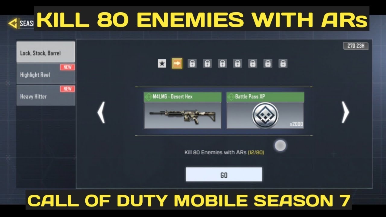 KILL 80 ENEMIES WITH ARs LOCK, STOCK, BARREL CALL OF DUTY MOBILE COD ...