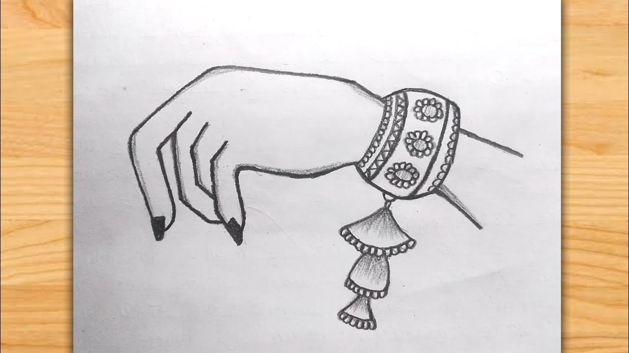 How To Draw Bride Hand with Beautiful Bangles | Hand Drawing | Pencil ...