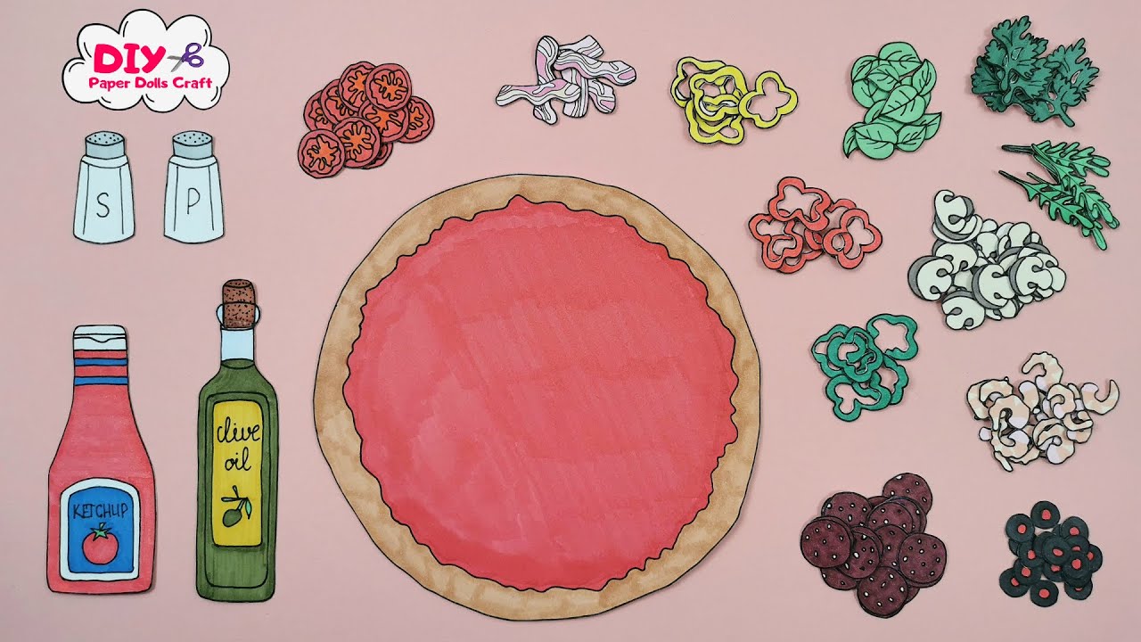 MAKE PIZZA FOR PAPER DOLLS ORDER ITALIAN CUISINE DRAW FOOD HANDMADE AND ...