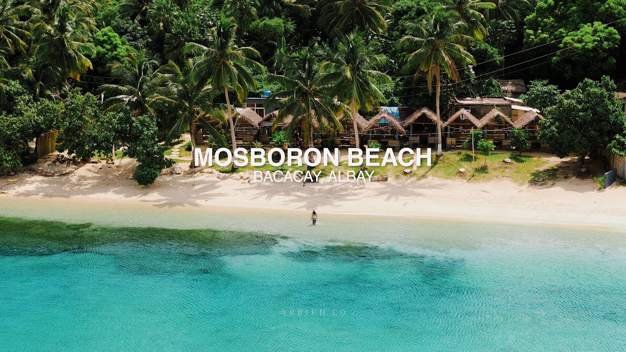 White sand beach in Albay. Mosboron Beach Resort - YouTube