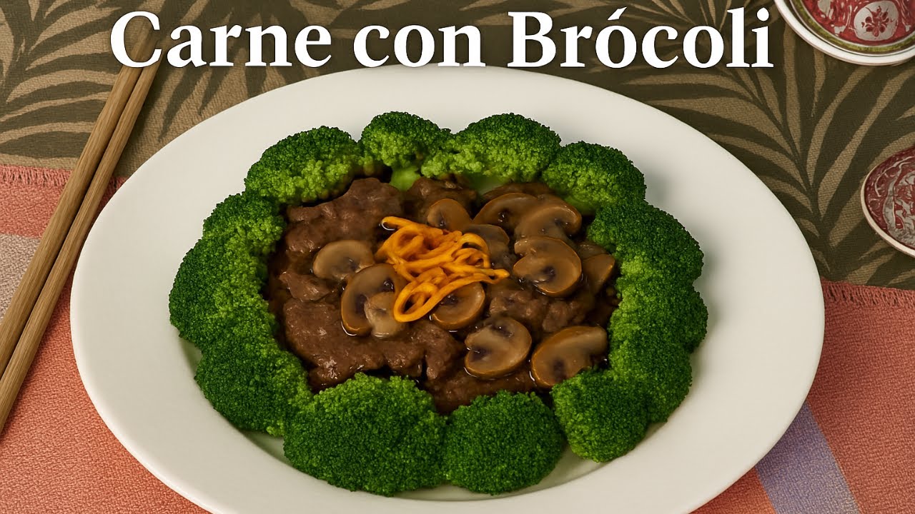 Carne de res con brócoli y hongos estilo oriental - YouTube