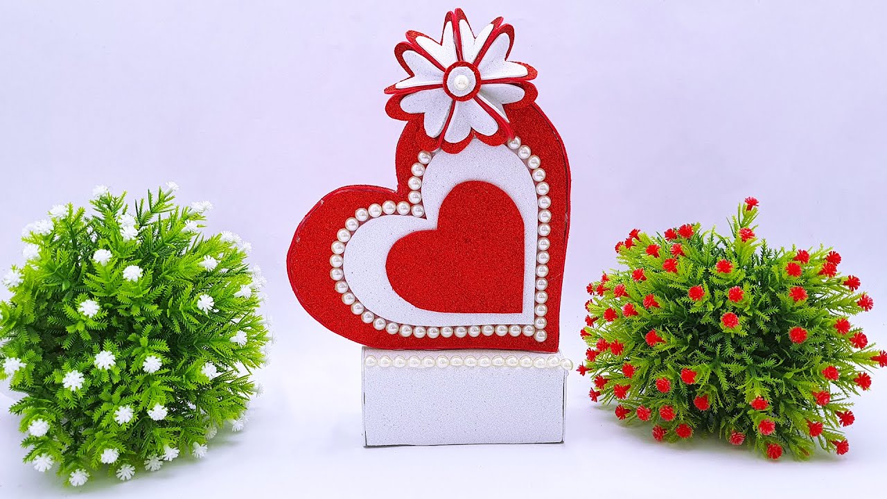WOW!!.. Glitter Foam Paper Heart Showpiece | Heart Showpiece Making At ...