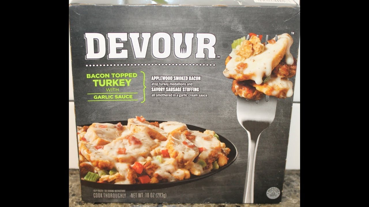 Devour: Bacon Topped Turkey with Garlic Sauce Review - YouTube