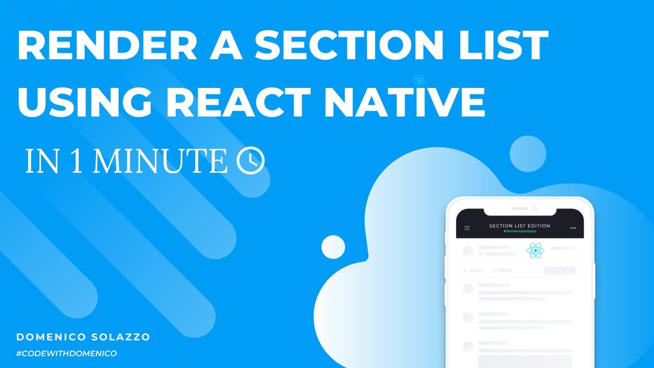 RENDER A SECTION LIST USING REACT NATIVE IN 1 MINUTE - YouTube
