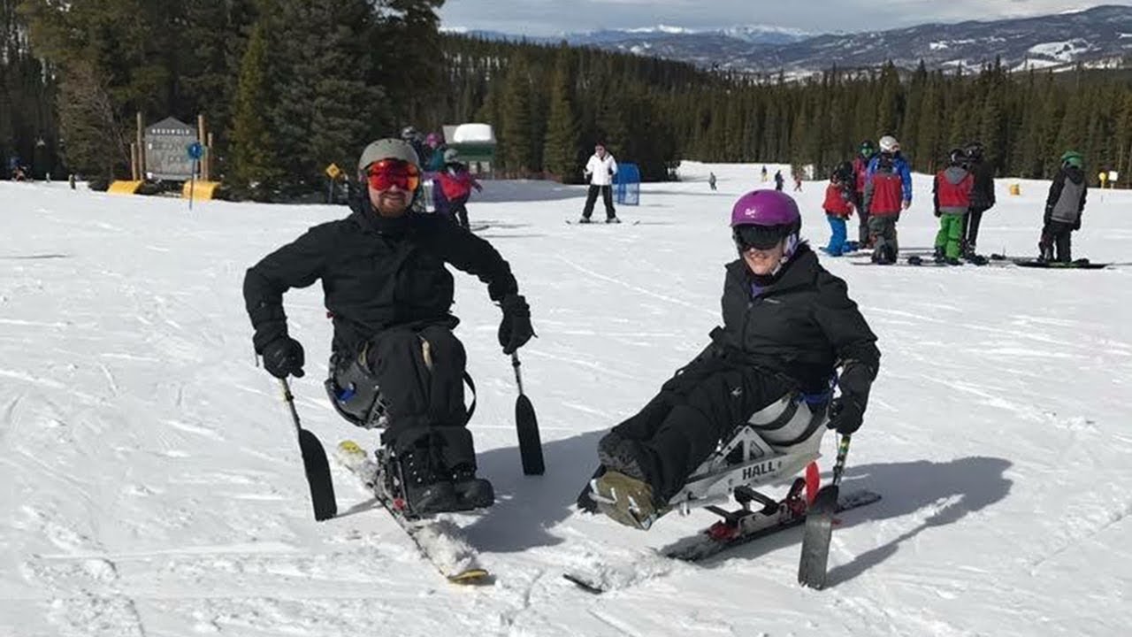 Wheelchair Users Trying Adaptive Alpine Snow-Skiing - YouTube
