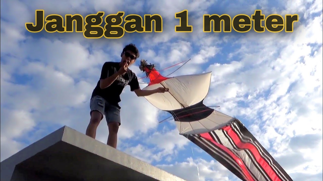 layangan janggan 1 meter rasa big size - YouTube