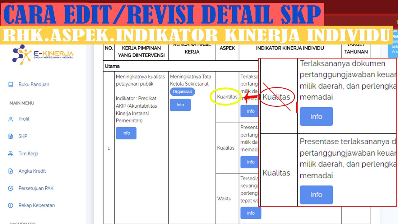 Cara Edit DETAIL SKP dI RENCANA HASIL KERJA | ASPEK | INDIKATOR KINERJA INDIVIDU dengan Mudah ...