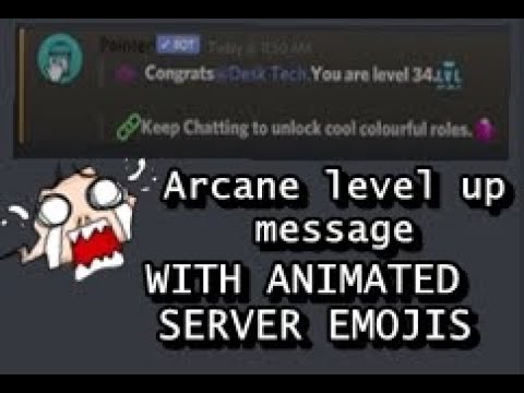 Level up message using animated emoji || Arcane Level up message ...