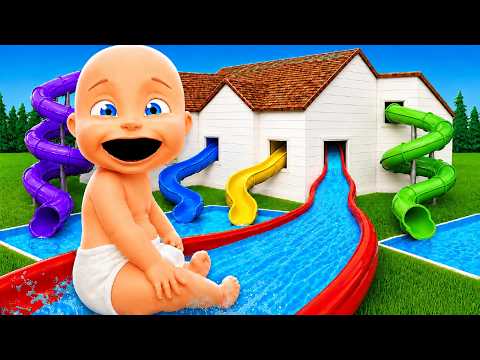 Baby Builds WATERPARK In Backyard!