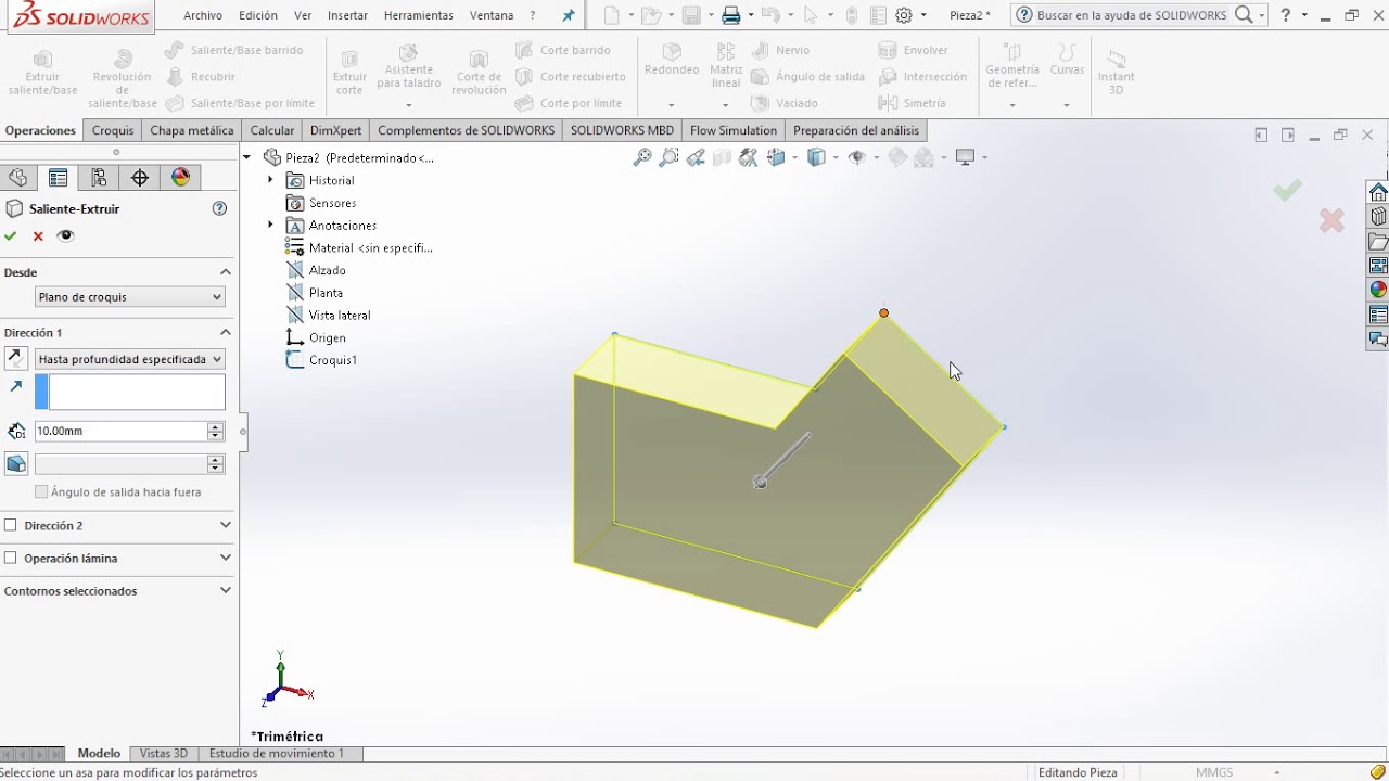 SolidWorks Cotas Croquis Completamente definido - YouTube