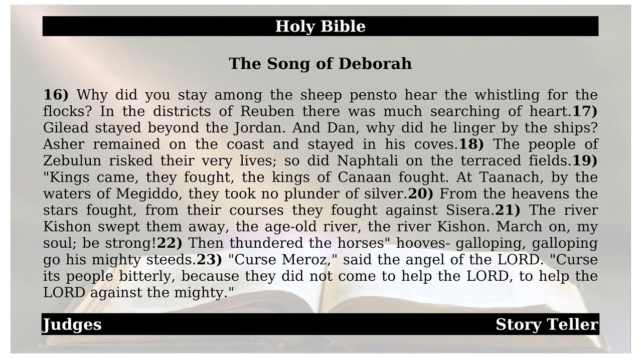 Judges - Chapter 5 - The Song of Deborah | The Holy Bible - YouTube