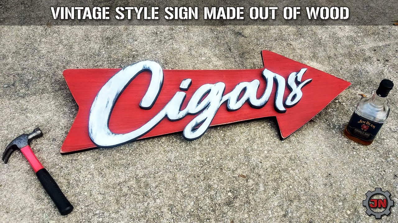 How to make a Vintage/Retro style sign out of wood (No CNC) - YouTube