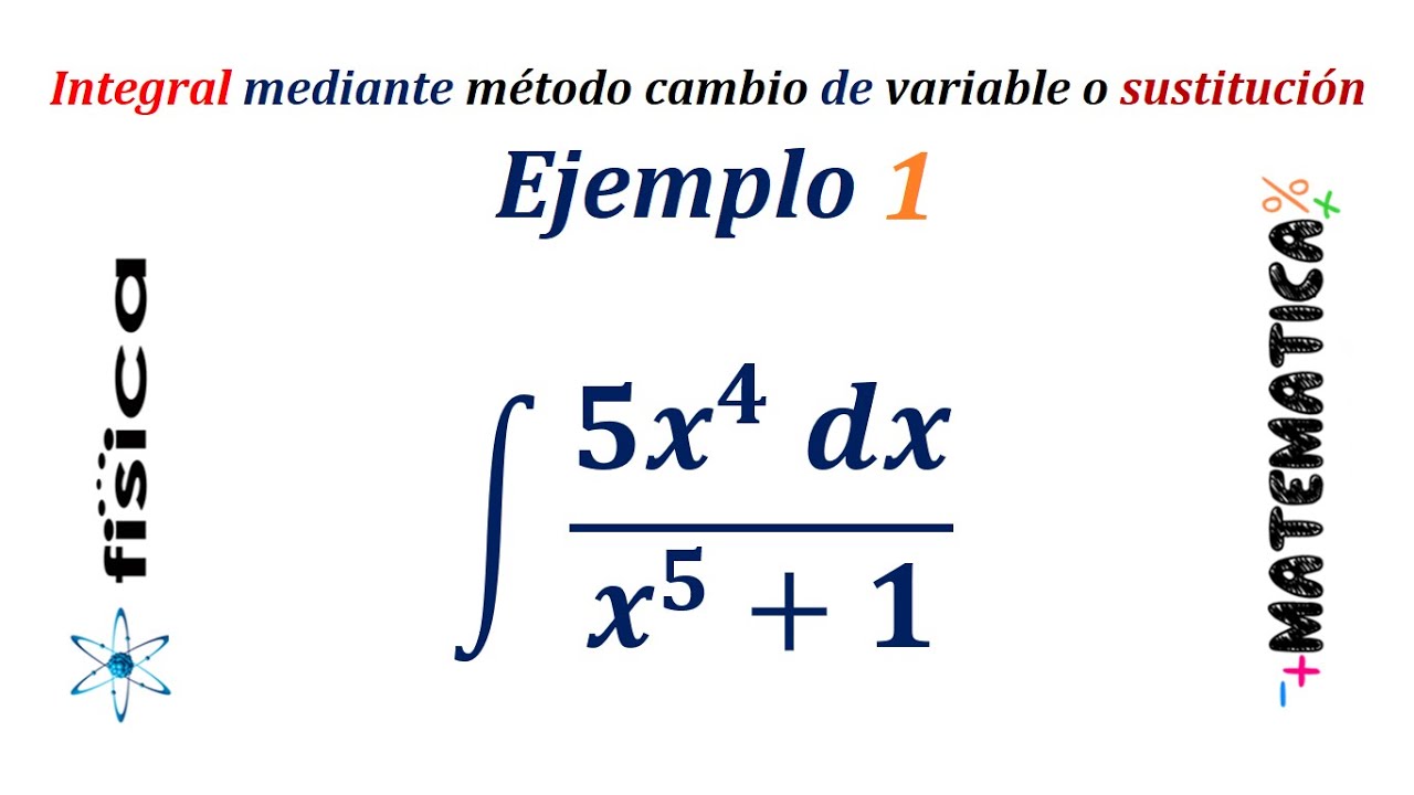Integral mediante método cambio de variable o sustitución - Ejemplo 1 ...