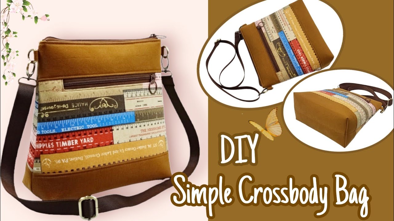DIY Cara Membuat Tas/Simple Crossbody Bag Tutorial & Pattern - YouTube