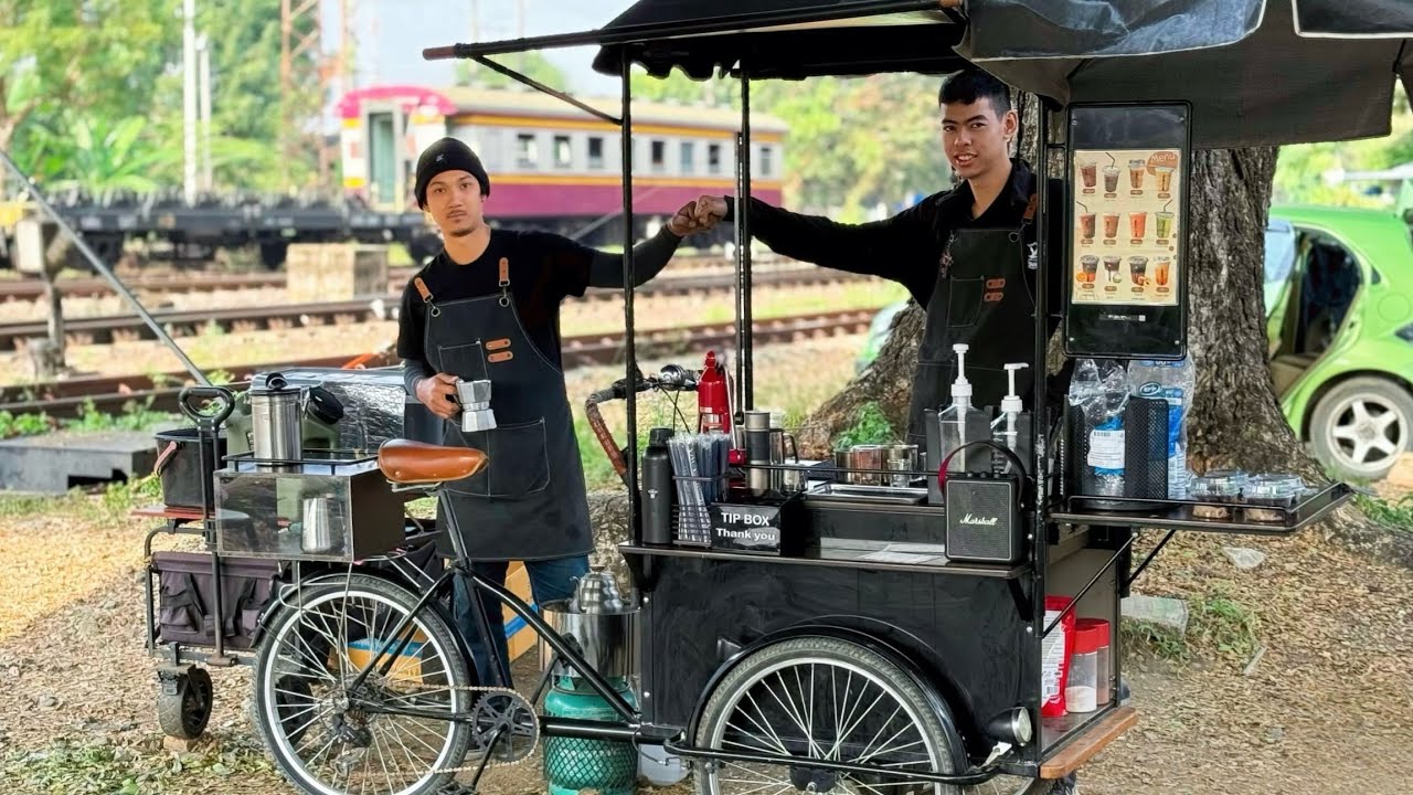 Cafe Vlog Mini Coffee Shop Young Boy Barista Bike Bar Dream Mobile Kopi ...