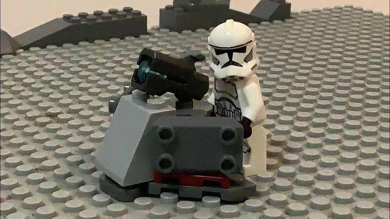 Clone trooper builds a turret (stop motion) - YouTube