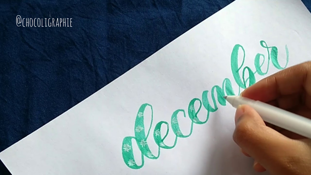 How to write December in Brush Lettering | Chocoligraphie - YouTube
