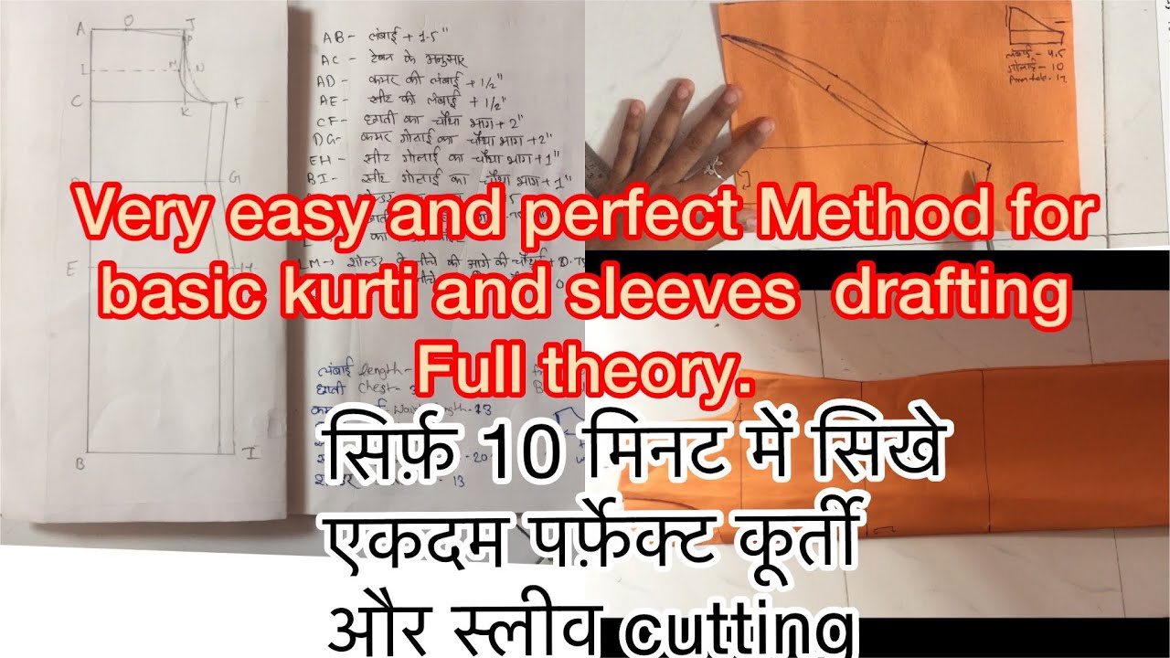 Perfect easy Kurti drafting ,sleeves drafting , kurti cutting for ...