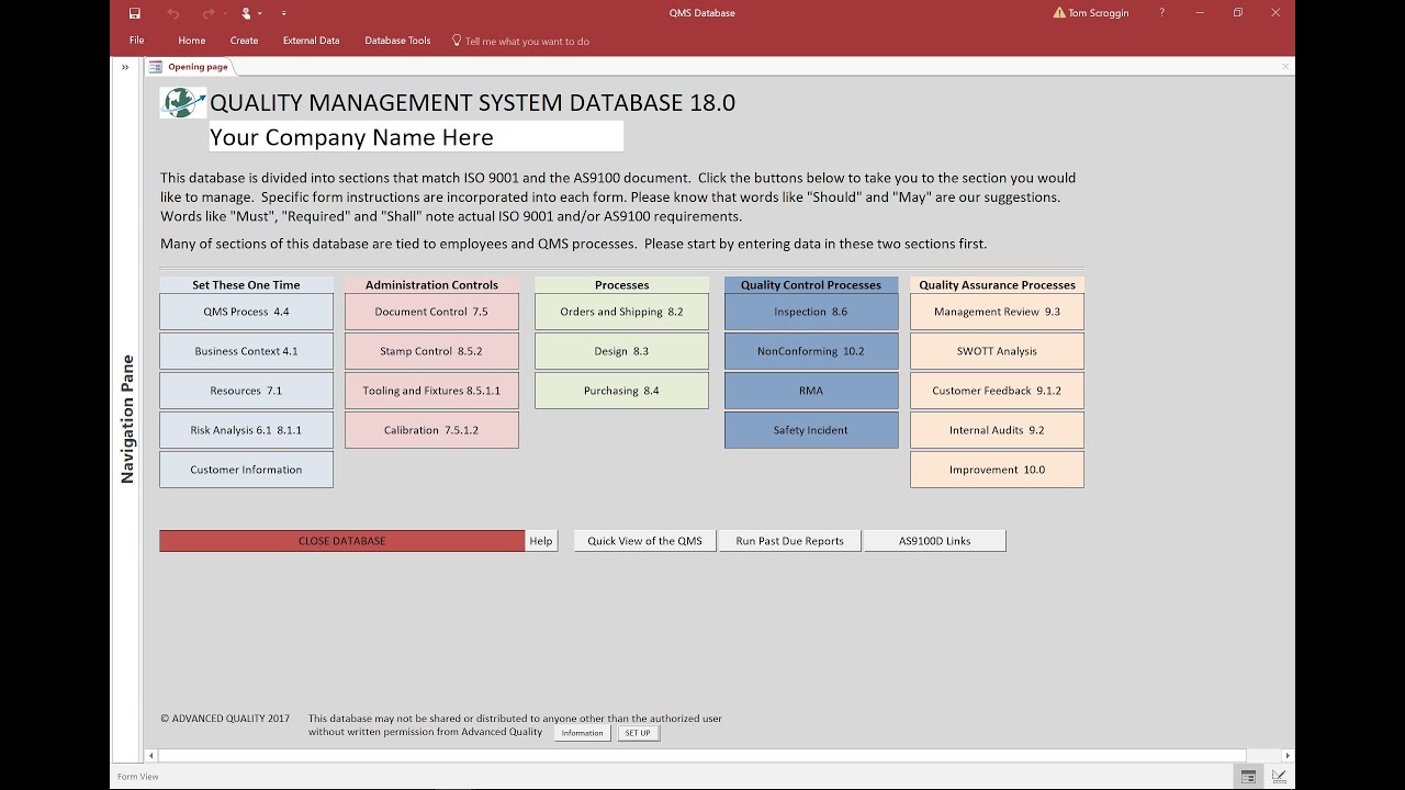 QMS Database AS9100D - YouTube