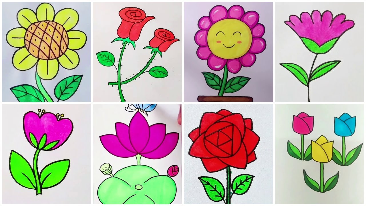 How to draw a simple flower design | How To Draw A Flower Step By Step ...