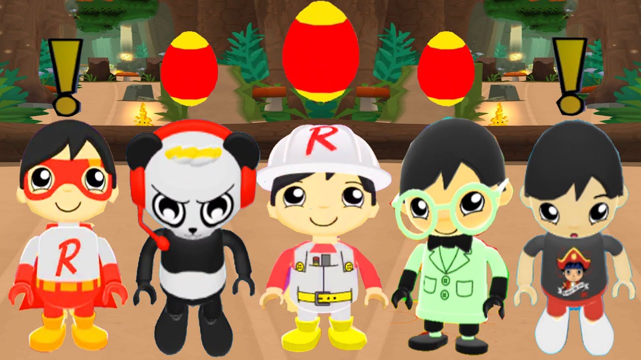 TAG WITH RYAN RED TITAN RYAN VS BUILDER RYAN EGG SURPRISE - YouTube