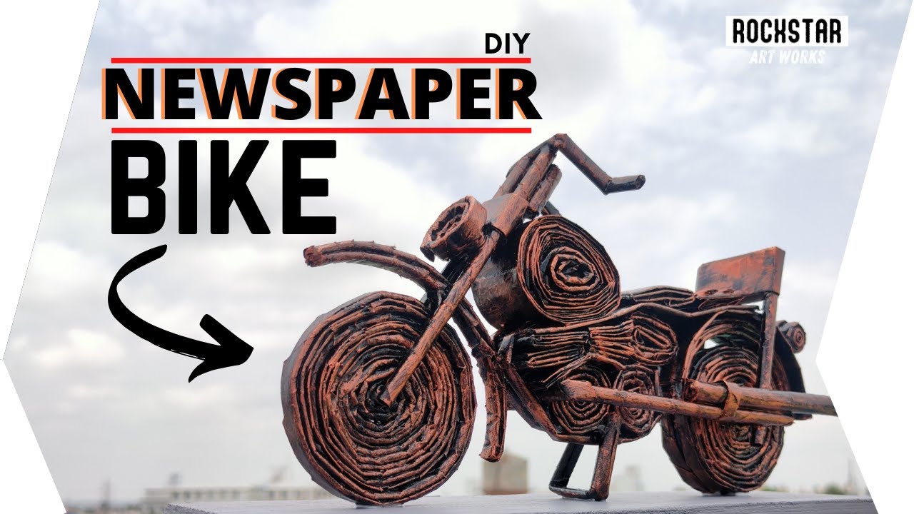 DIY Newspaper BIKE •Rocxstar Art Works• - YouTube