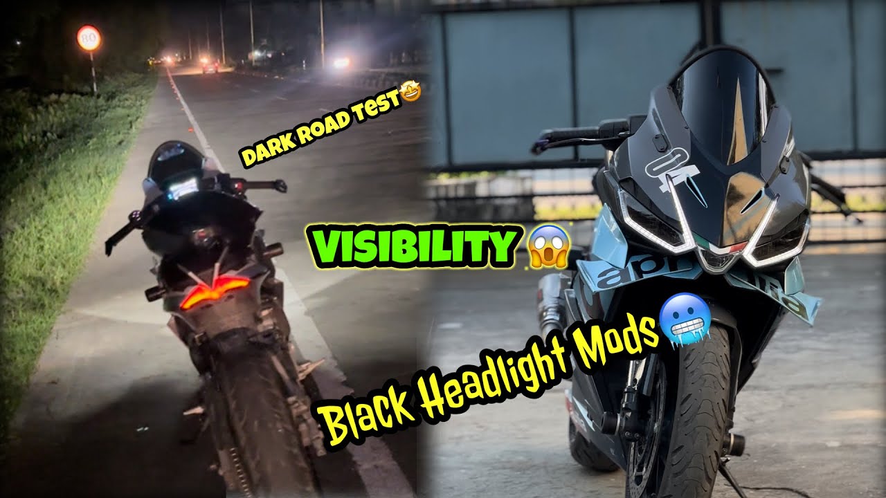 Aprilia RS457 Headlight Night Visibility After Black Tinted Mods🤩 ...