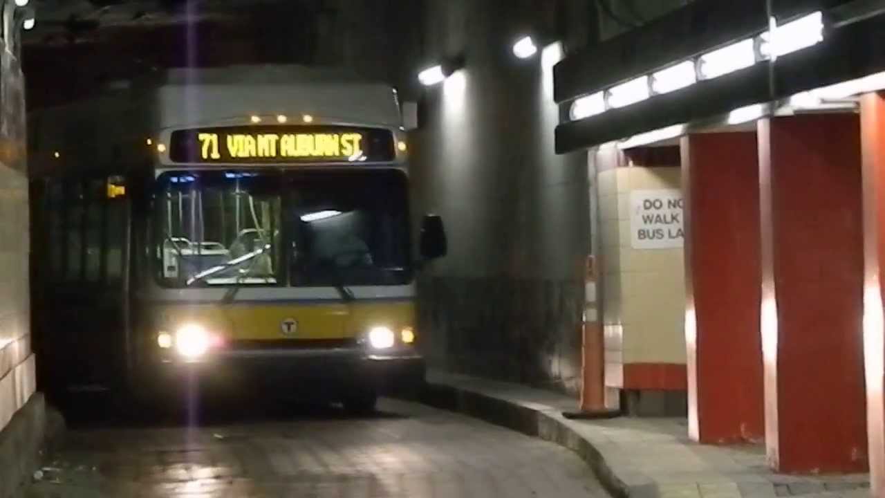 MBTA 2003 Neoplan AN440LF Trackless Trolley #4118 on Route 71 @ Harvard ...