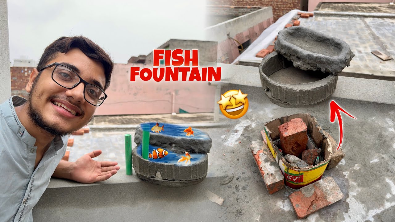 How to Make Realistic Mini Fish Fountain🐠with Cement🤩Step by Step - YouTube