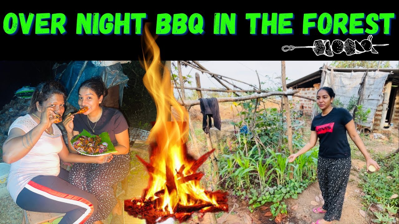 🍖OVER NIGHT BBQ IN THE FOREST🍖 - YouTube